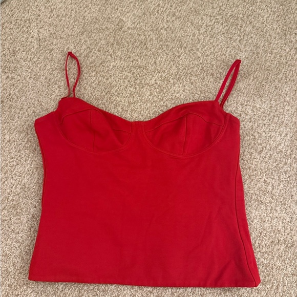 Aritzia | Tops | Aritzia Red Corset Tank Top | Poshmark